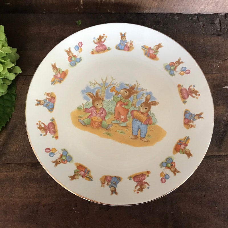 Vintage Plate With Bunny - Etsy