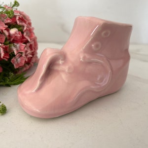 Vintage Shawnee Pottery Pink Baby Bootie or Shoe Vase or Planter. Made ...
