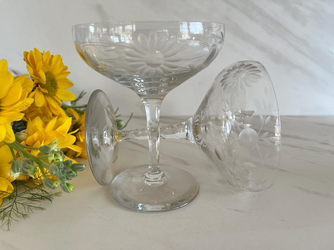 Tiffin-franciscan Crystal Crystal Vintage Champagne Coupe Sherbet or ...