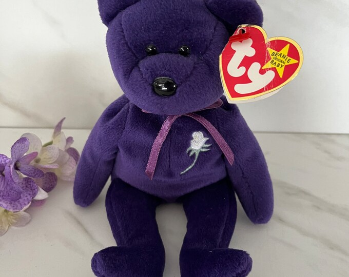Diana Princess Bear Toy Beanie Baby. 1997 Ty Inc. Oakbrook, Illinois ...