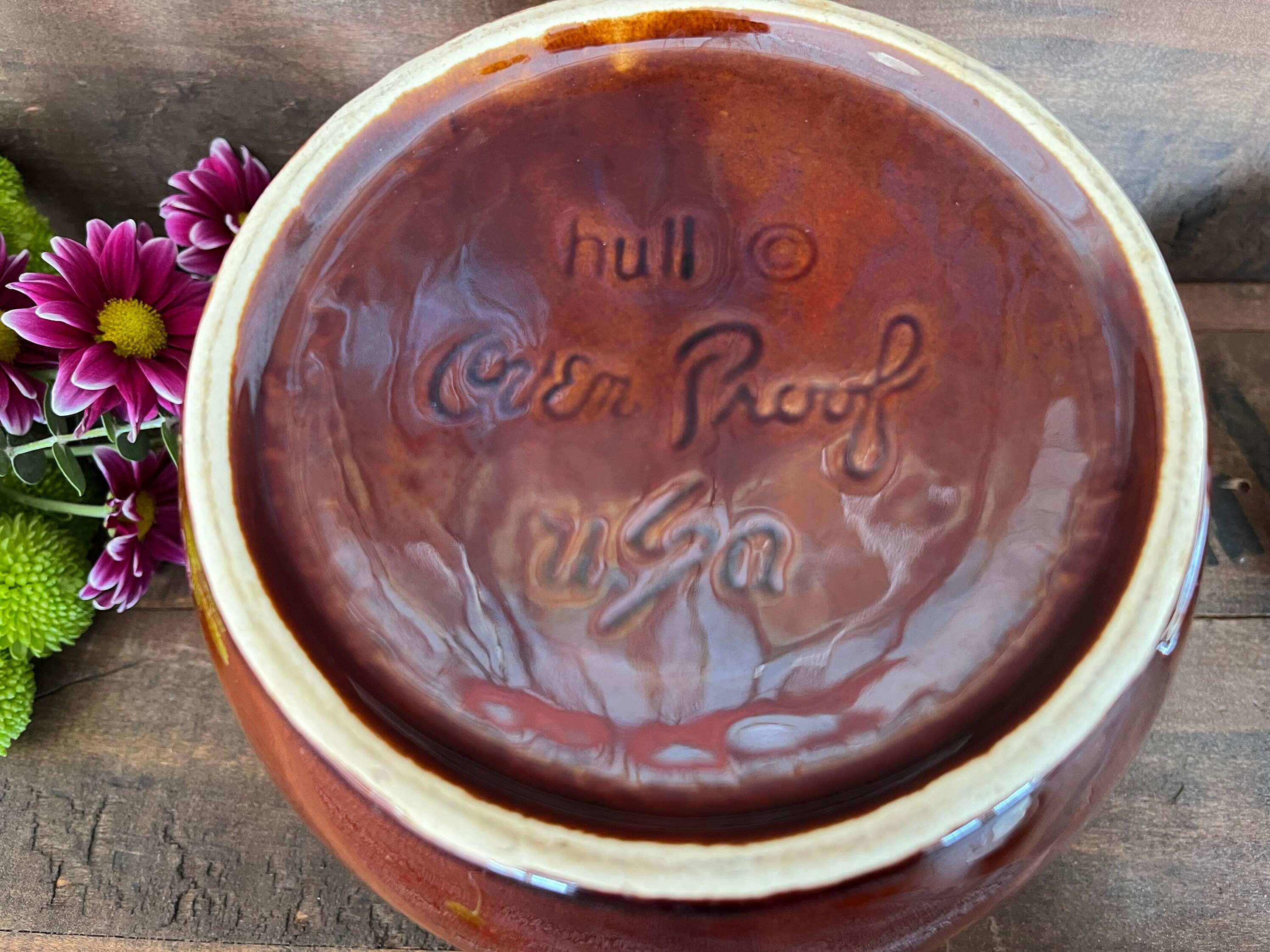 Hull Pottery Covered Bean Pot Brown Drip Glaze. Marked Hull - Etsy