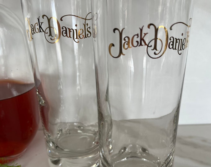 Vintage Jack Daniels Gold Script Graphics Tennessee Whiskey High Ball ...
