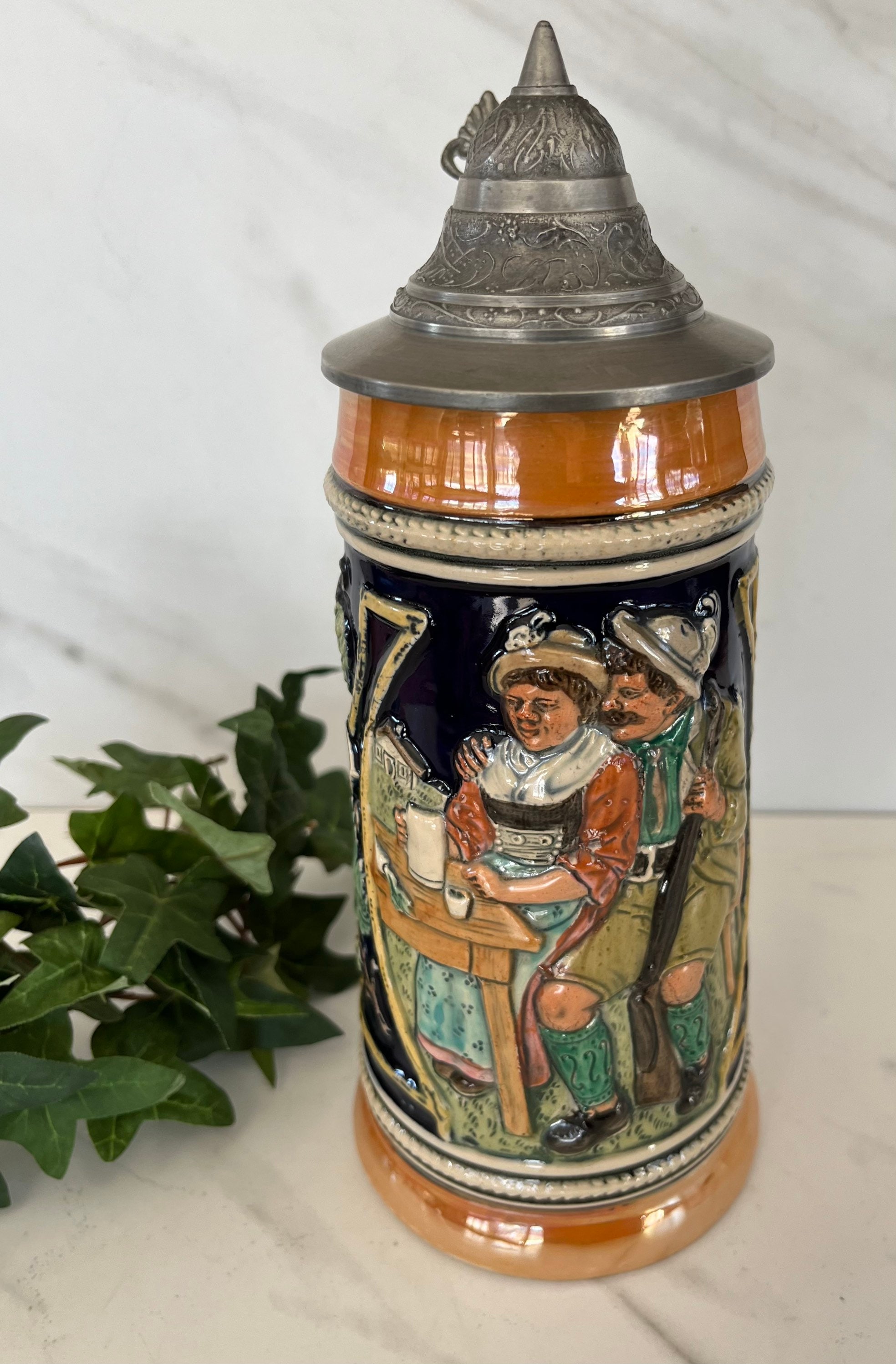 German Vintage Stein With Pewter Lid. Made in Germany. Marked #2029 ...
