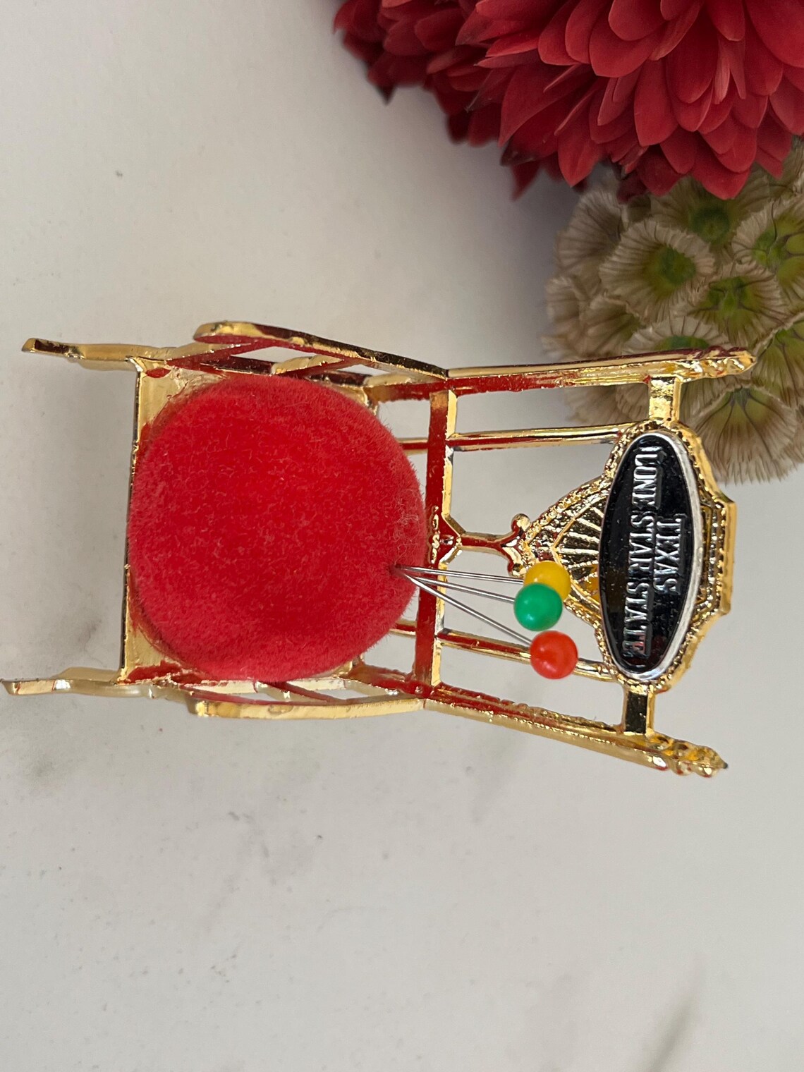 Rocking Chair Texas Lone Star State Pin Cushion NIB 1970’s. Antimony ...