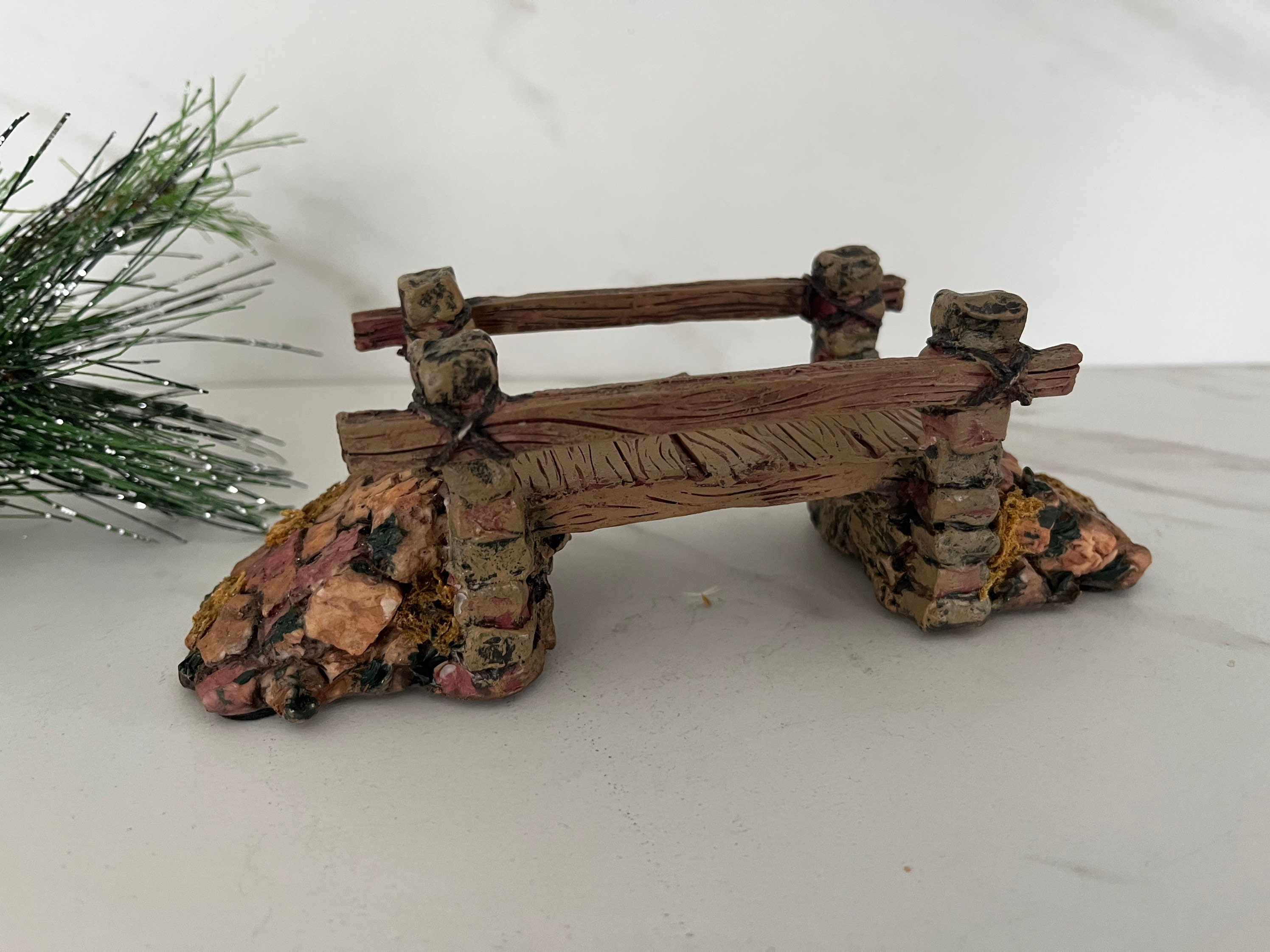 Vintage Christmas Village Bridge. Brown Ceramic Resin Bridge. - Etsy