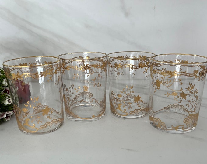 Antique Baccarat Louis XV Gold Pattern Crystal Collection. 1903-1910 ...
