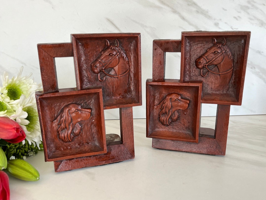 Hunting Vintage Bookends Mid Century Modern Vintage Syroco Bookends ...