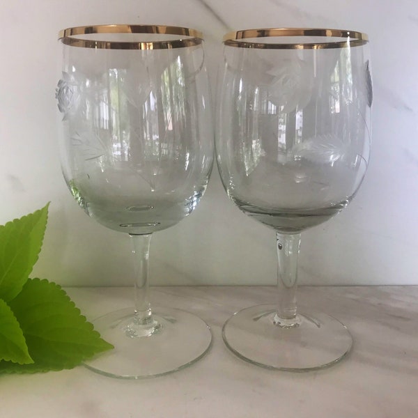 Gold Rimmed Crystal - Etsy