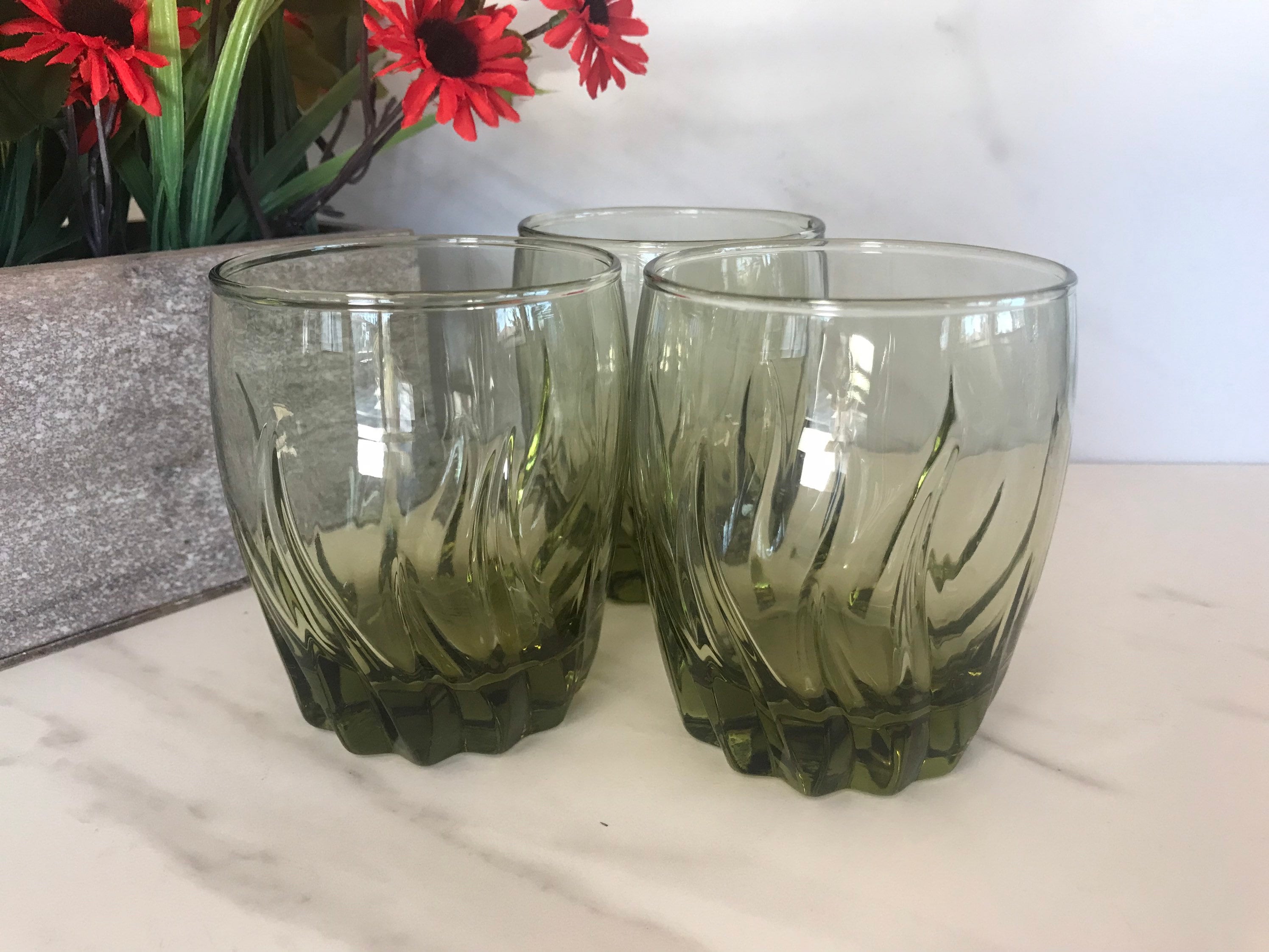 Anchor Hocking Vintage Green Drinking Glasses or Low Ball | Etsy