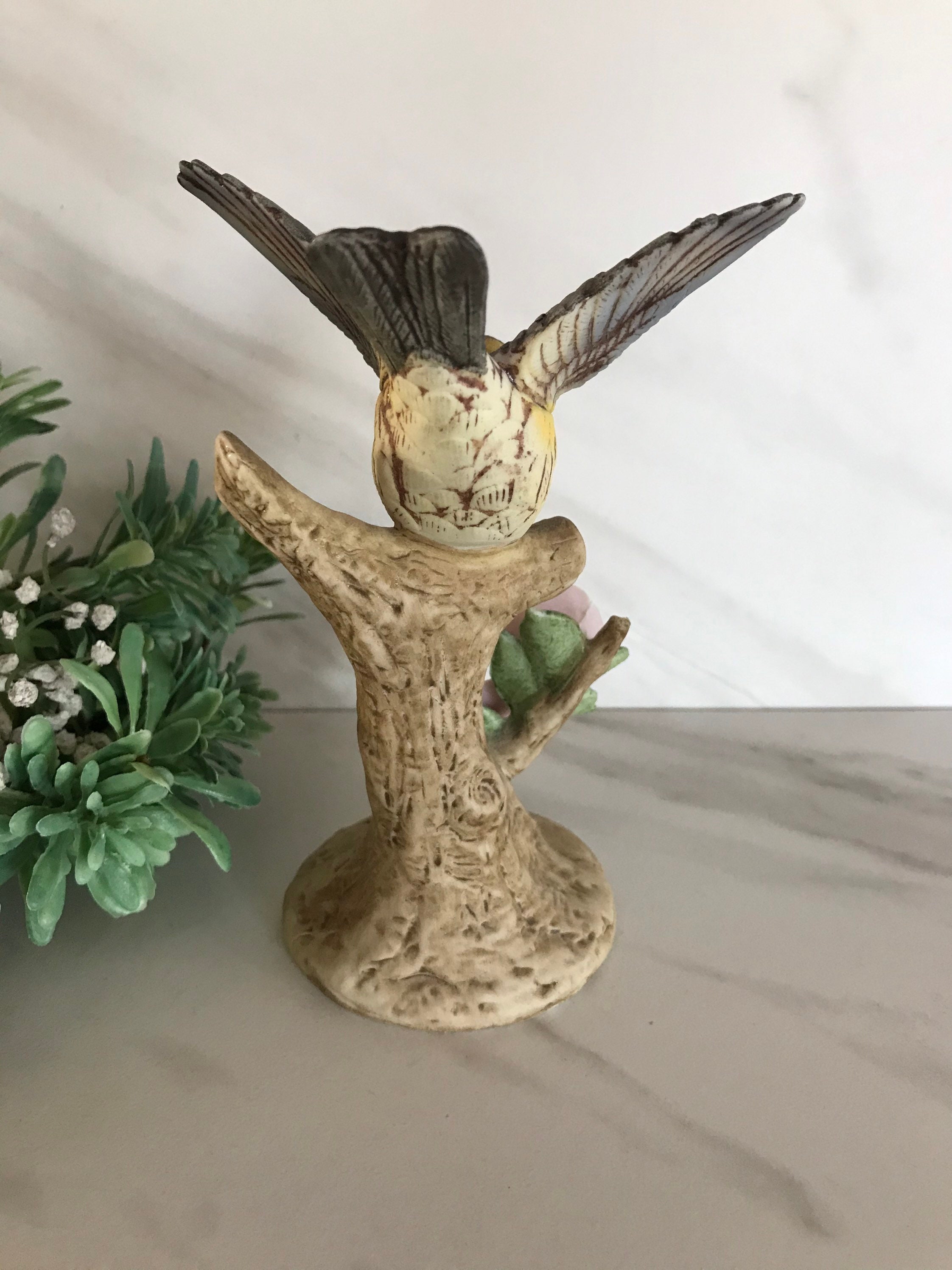 Vintage Bisque Gold Finch Bird Statue. Original Lefton Foil | Etsy