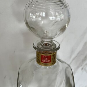Vintage Glass Calvert Extra Red Label “the Soft Whiskey” Decanter ...