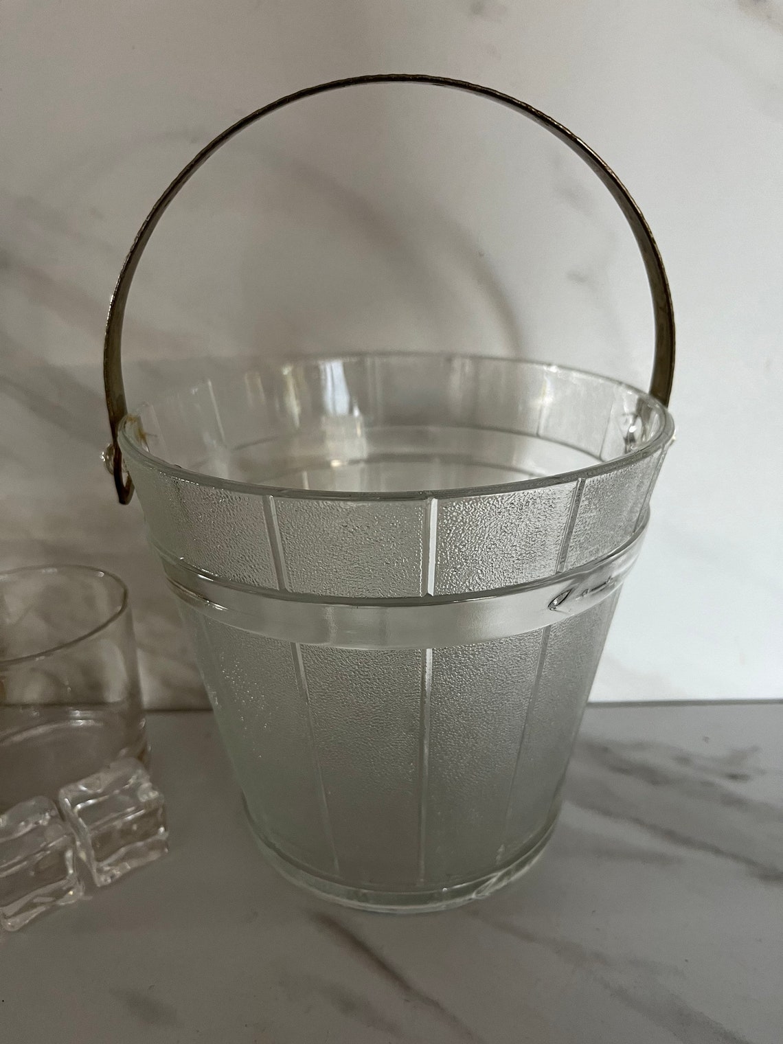 Vintage Glass Ice Bucket Bucket. Made in 1950s. Made by - Etsy