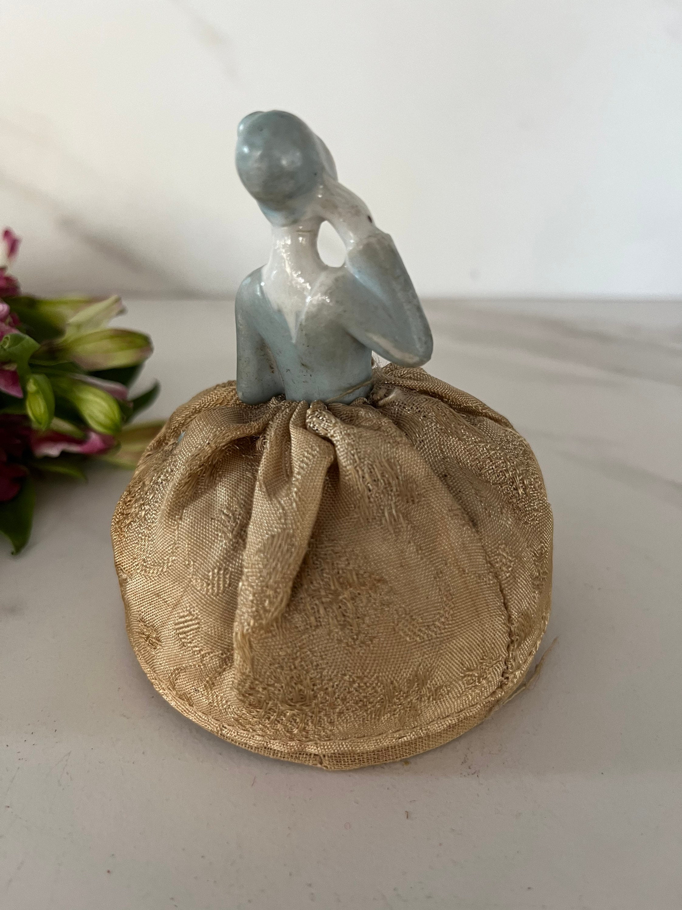 Pin Cushion Doll. Antique Porcelain Art Deco Lady Pin Cushion Doll ...