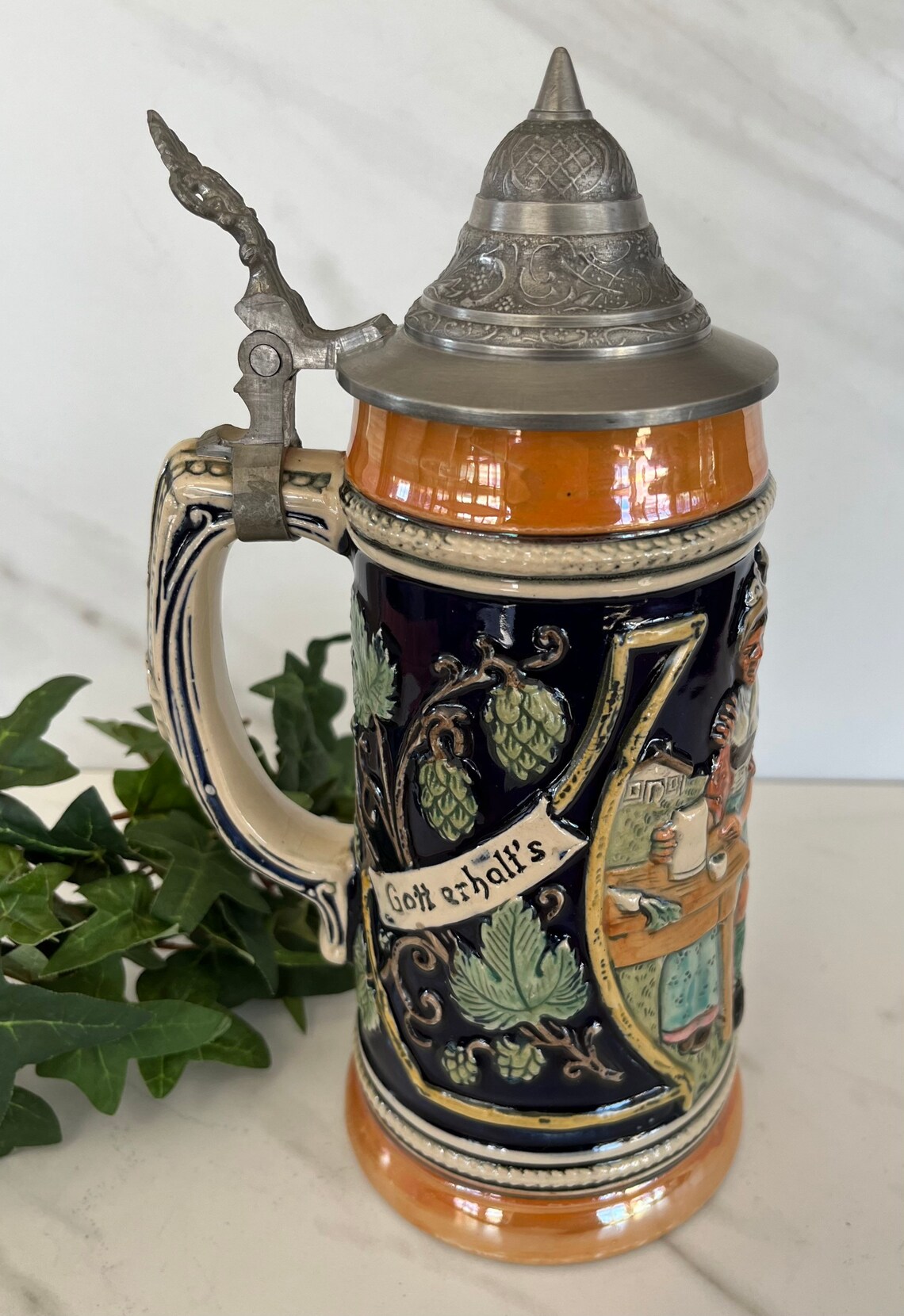 German Vintage Stein With Pewter Lid. Made in Germany. Marked #2029 ...