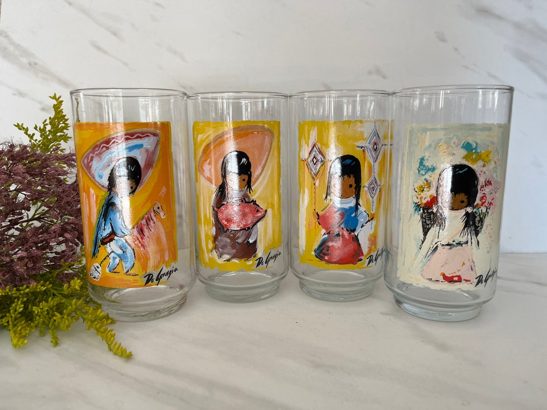 Vintage Children of the Southwest Collectors Glasses Artist Ted Degraza ...