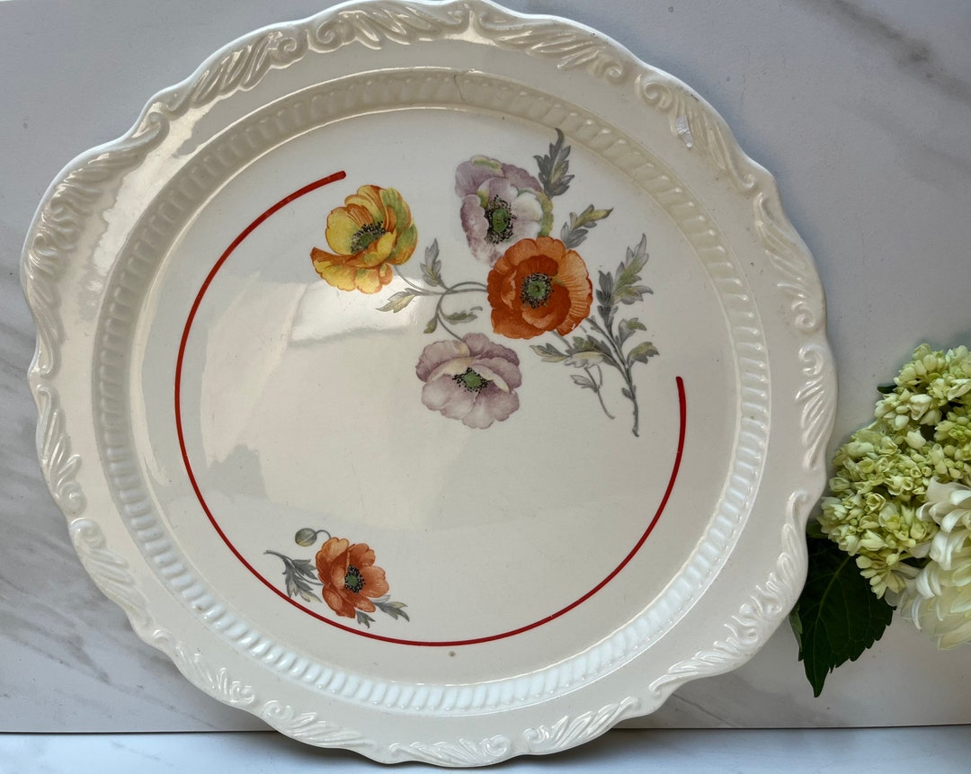 Universal Potteries Cambridge Ohio Large Antique Serving Platter. Ivory ...