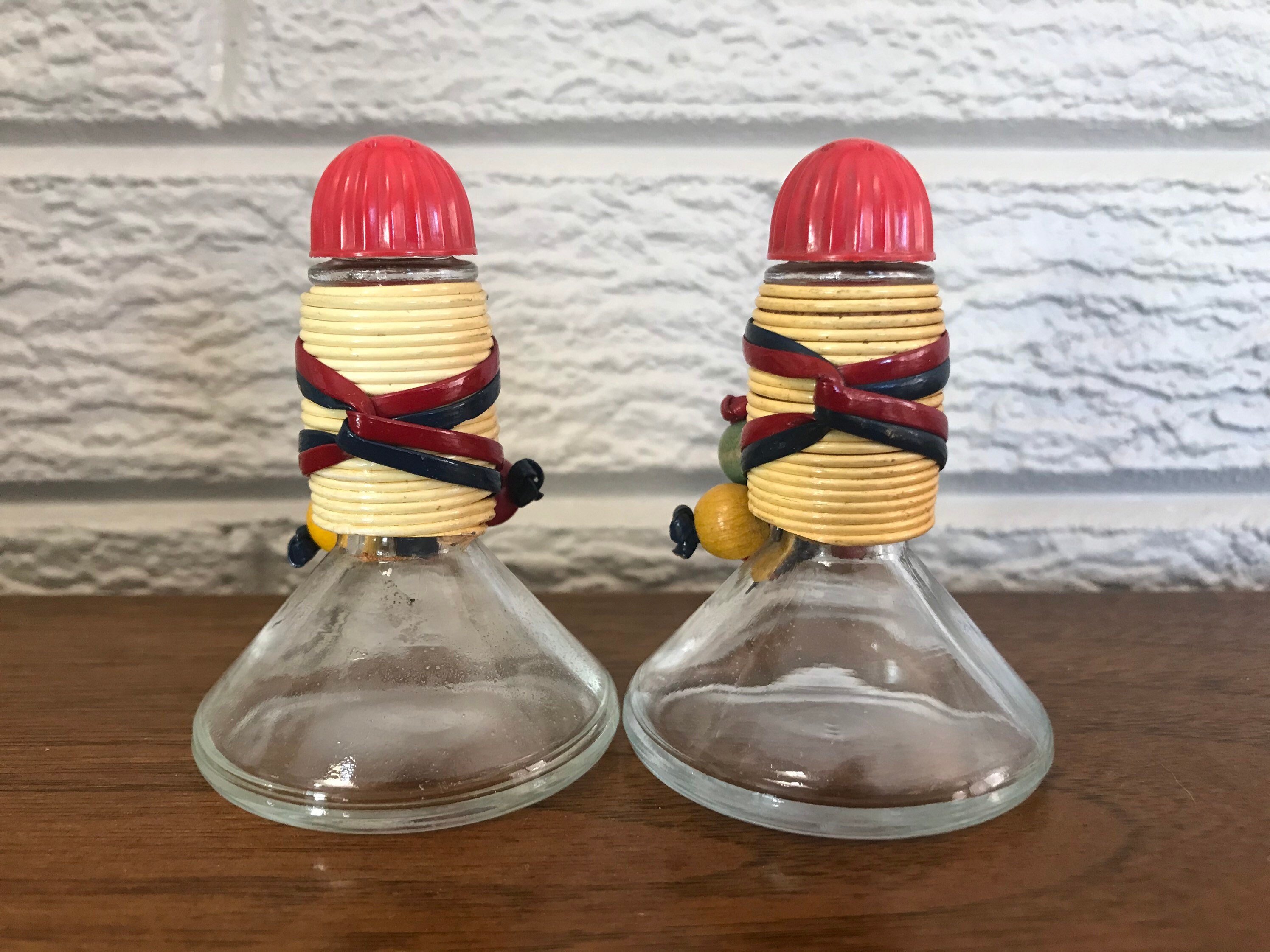 Salt and Peppers Shakers Vintage Moroccan Style. Glass with | Etsy