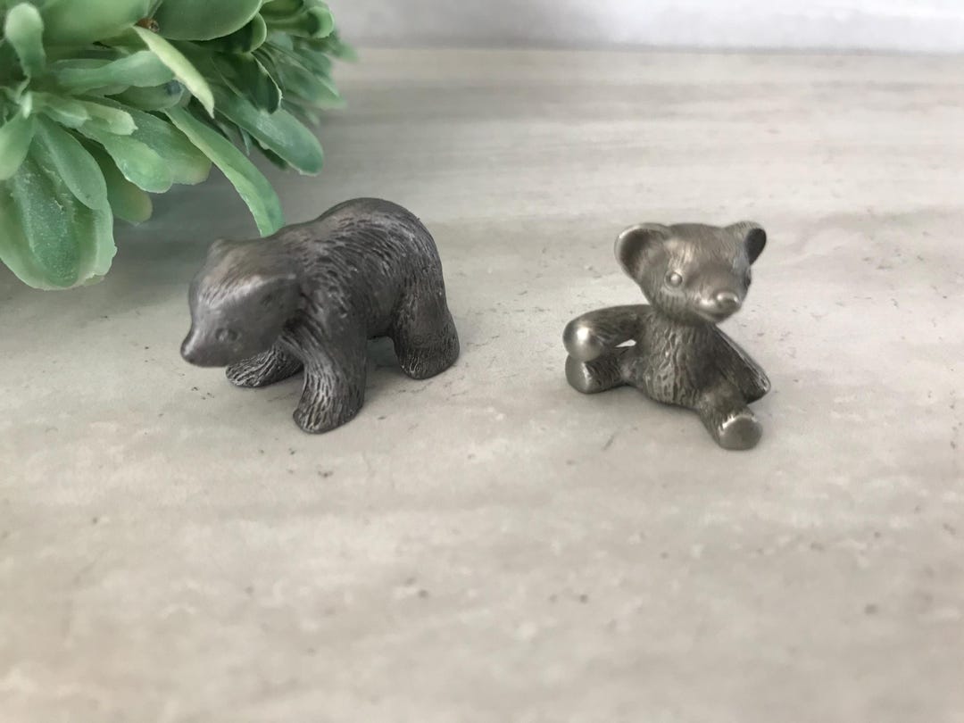 Teddy Bears Pewter Tiny Miniature Set of Two. See Listing. - Etsy