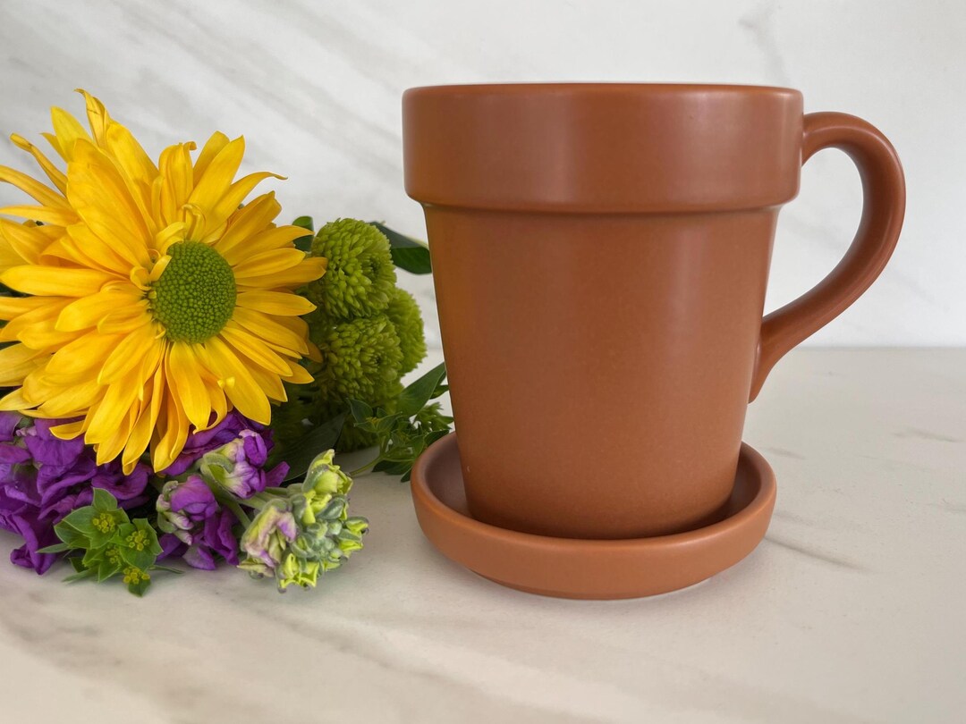 Mothers Day Tea Cup Terra Cotta Style Tea or Coffee Mug Lillian Vernon ...