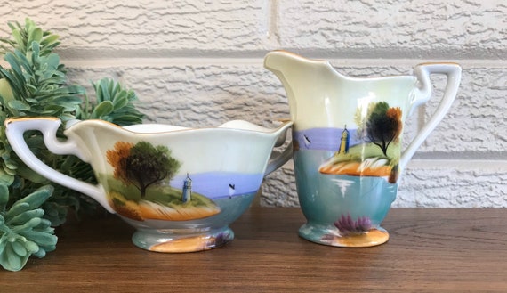 Noritake Antique Porcelain China Hand Painted Sugar and | Etsy