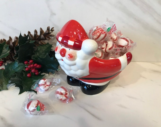 Vintage Pier One Imports Santa Candy Bowl 1990’s Pier One. - Etsy