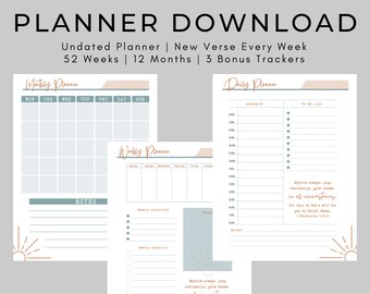 Planner Calendar Digital Download Monthly and Weekly - Etsy