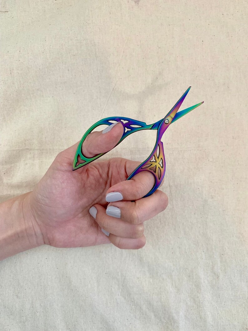 Iridescent Rainbow Scissors Art | Etsy