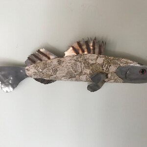 Trout Fish Wall Art, Rustic Cabin or Cottage Decor, Birch Bark and ...
