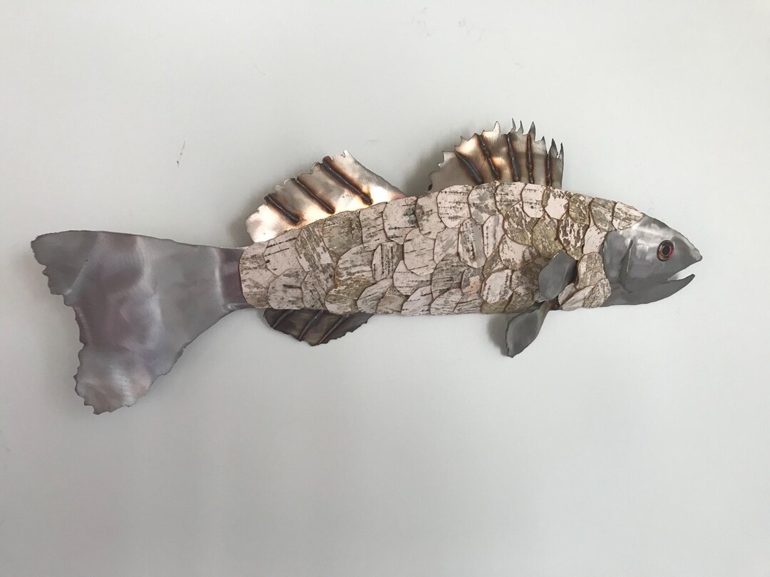 Trout Fish Wall Art, Rustic Cabin or Cottage Decor, Birch Bark and ...