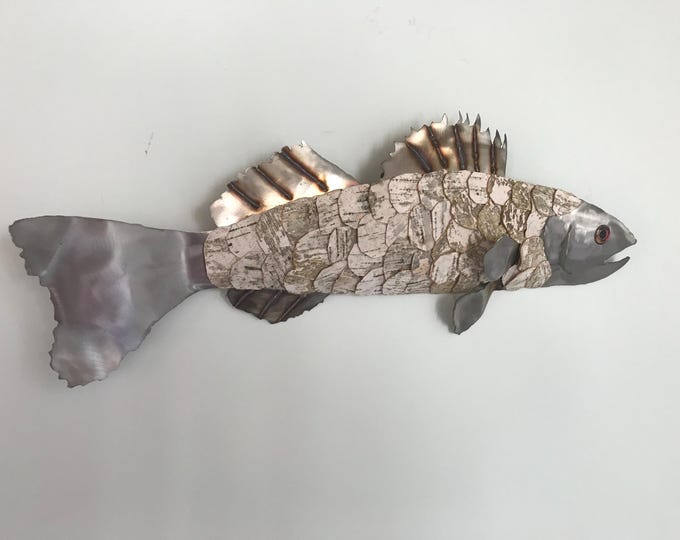Trout Fish Wall Art, Rustic Cabin or Cottage Decor, Birch Bark and ...