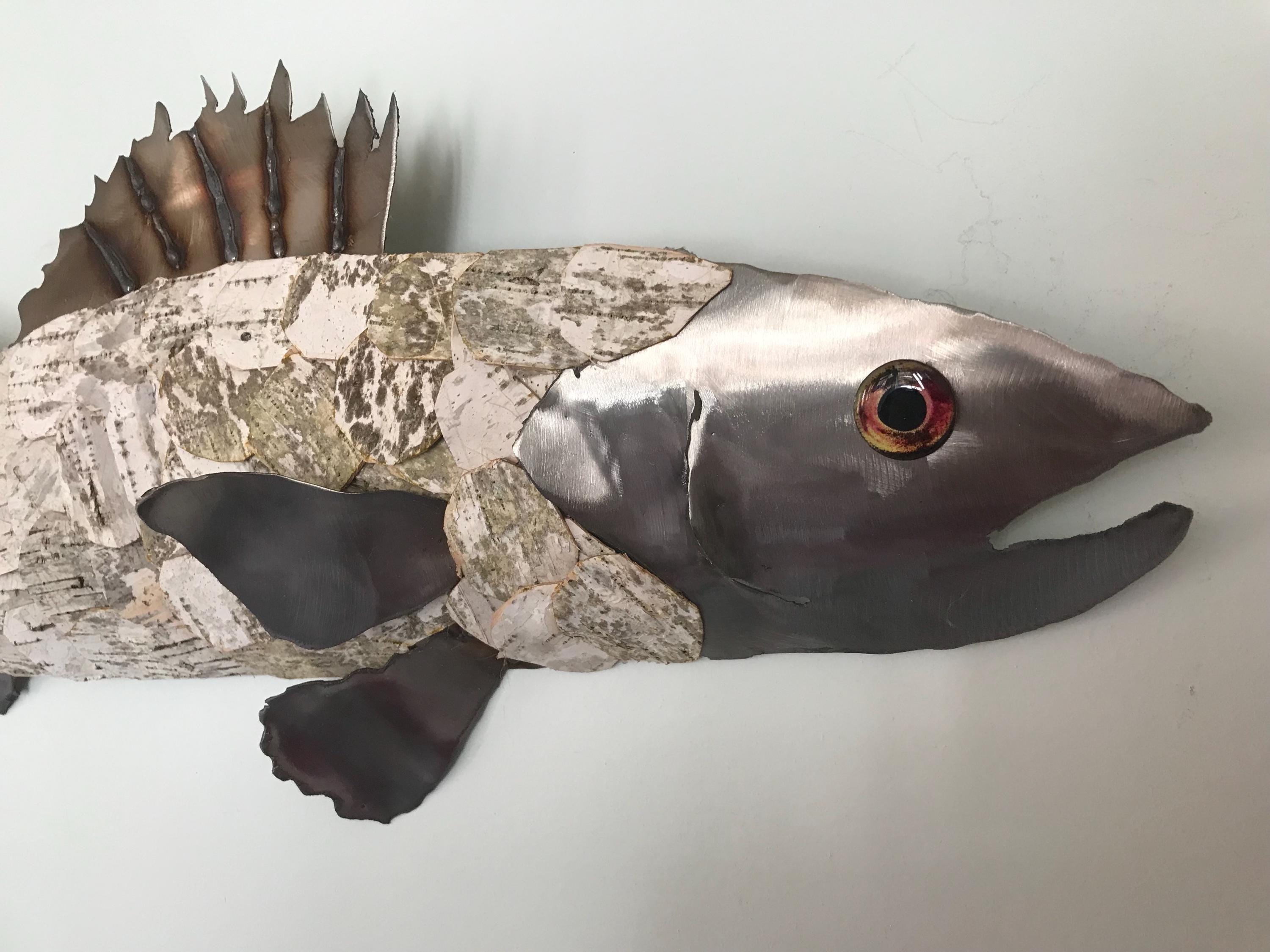 Trout Fish Wall Art, Rustic Cabin or Cottage Decor, Birch Bark and ...