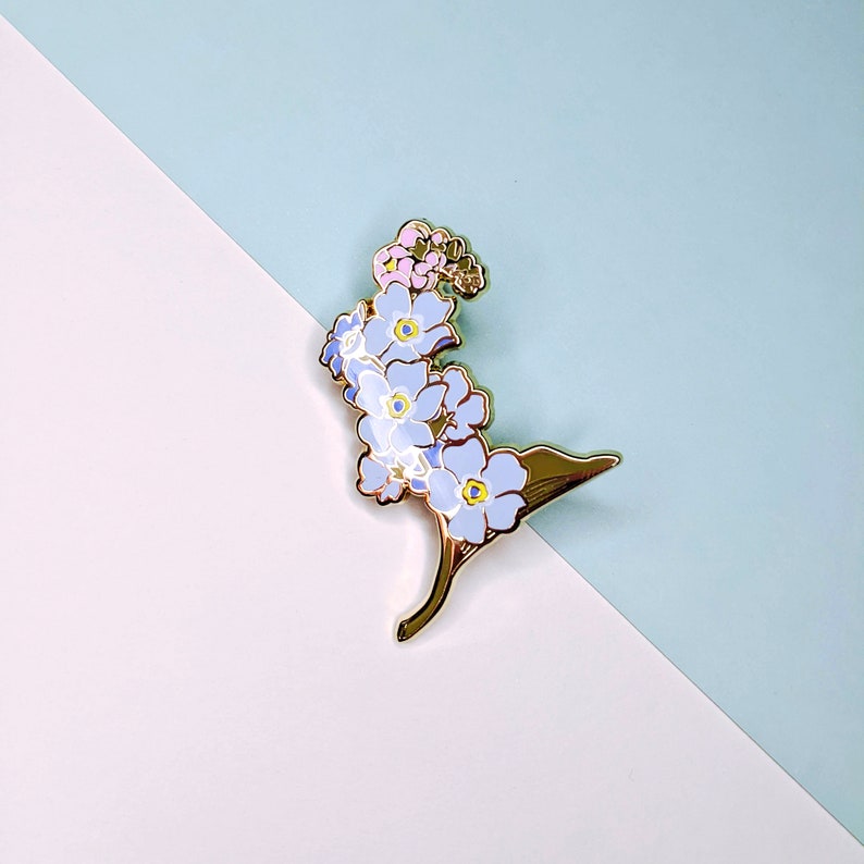 Spring Florals Gold Hard Enamel Pins Etsy