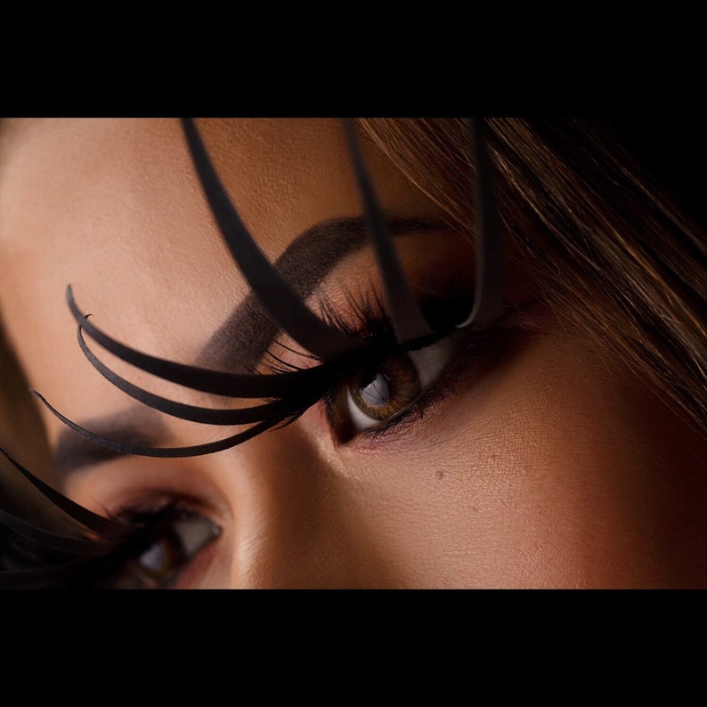 Jet black paper spider lashes | Etsy