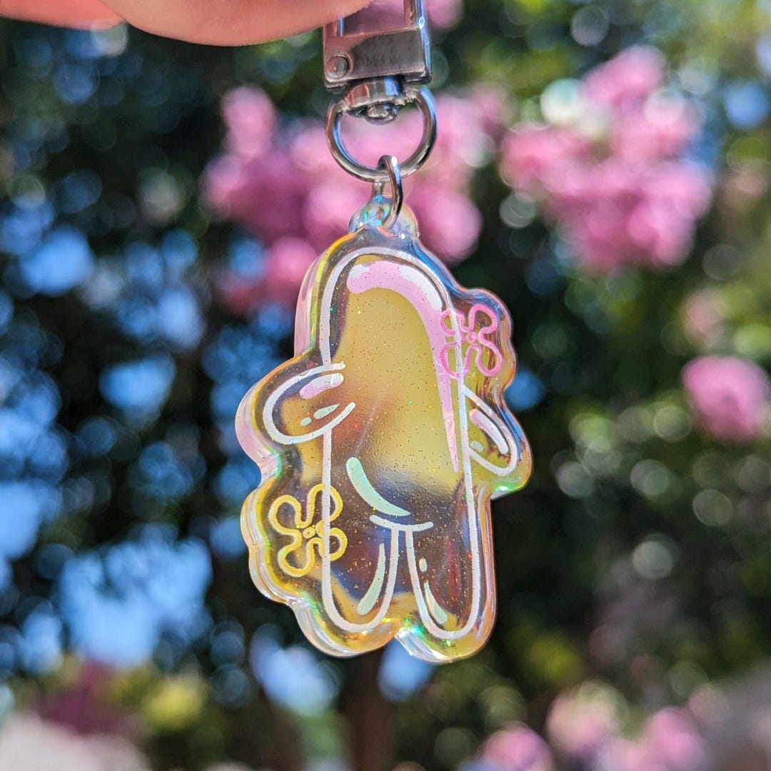 Bubble Glitter Holographic Acrylic Keychain - Etsy