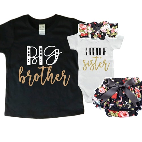 Big Brother/little Sister Matching Sibling Set. Baby Shower - Etsy