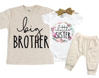 Big Brother/little Sister Matching Sibling Set. Baby Shower Gift. Take ...