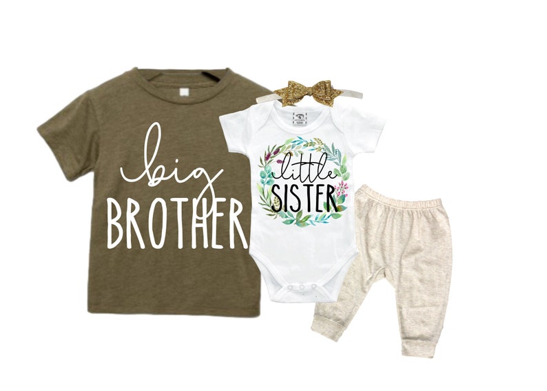 Big Brother/little Sister Matching Sibling Set. Baby Shower - Etsy