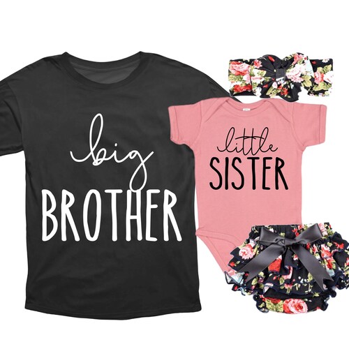 Big Brother/little Sister Matching Sibling Set. Baby Shower - Etsy