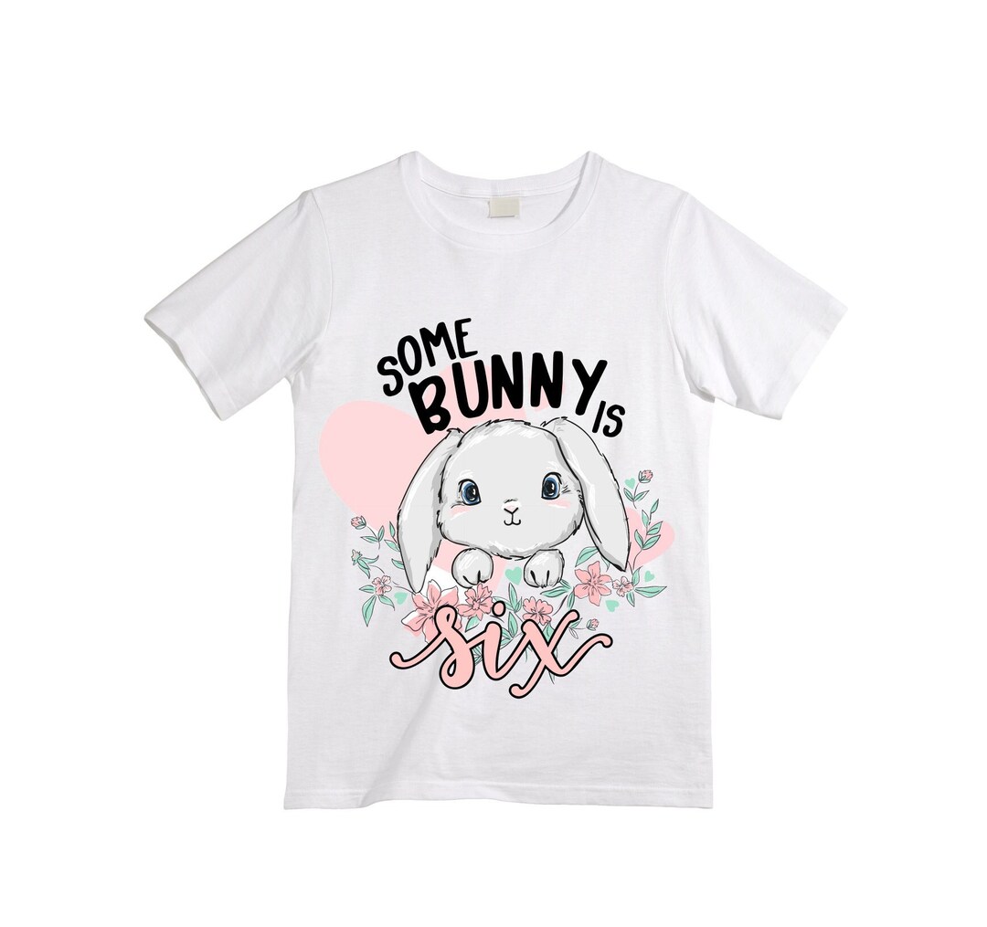 Personalized Some BUNNY is SIX - Rabbit Bunny Themed Birthday Girl ...