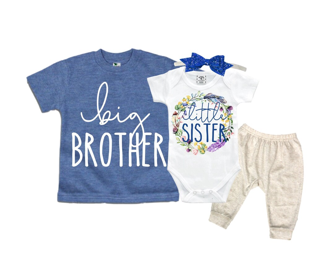 Big Brother/little Sister Matching Sibling Set. Baby Shower Gift. Take ...