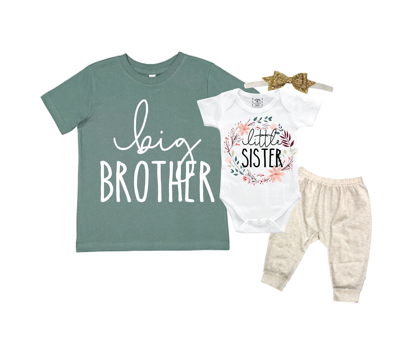 Big Brother/little Sister Matching Sibling Set. Baby Shower Gift. Take ...