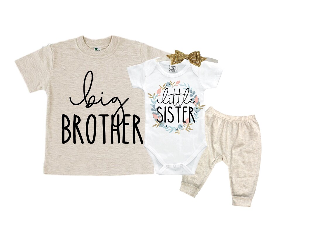 Big Brother/little Sister Matching Sibling Set. Baby Shower Gift. Take ...