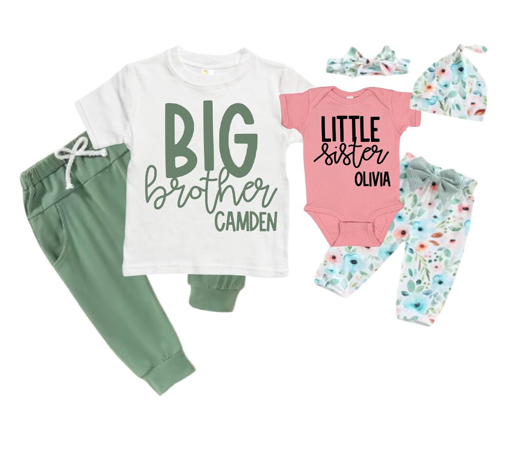 Big Brother/little Sister Matching Sibling Set. Baby Shower Gift. Take ...