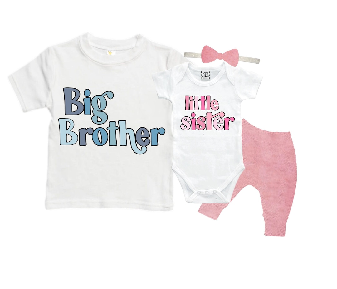 Big Brother/little Sister Matching Sibling Set. Baby Shower Gift. Take ...