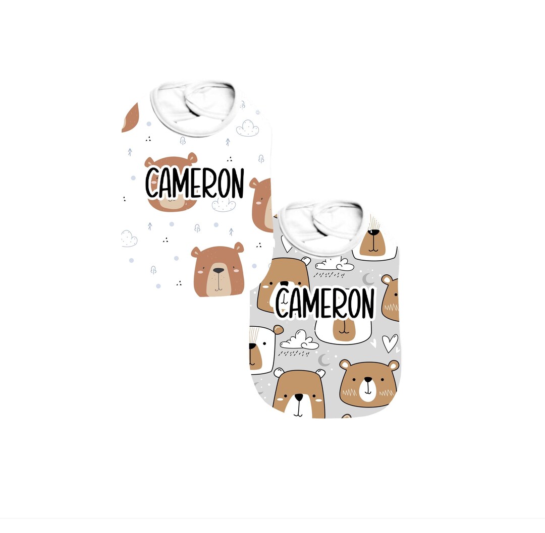 Personalized Bear Baby Bear Bib Set . Baby Shower Gift. Newborn Gift ...