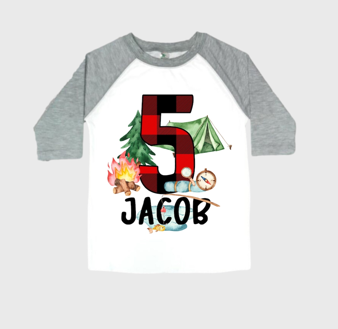 Personalized Camping. Camp Theme Birthday Shirt. Happy Camper Birthday ...