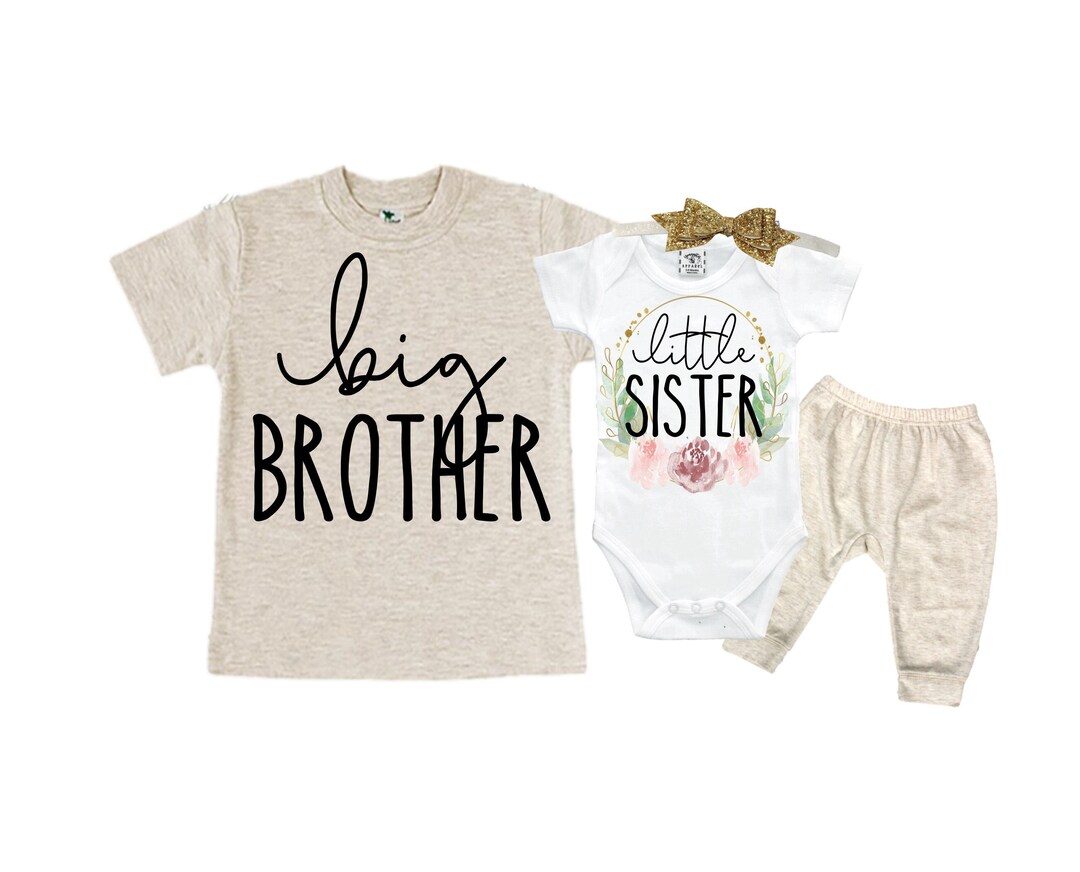 Big Brother/little Sister Matching Sibling Set. Baby Shower Gift. Take ...