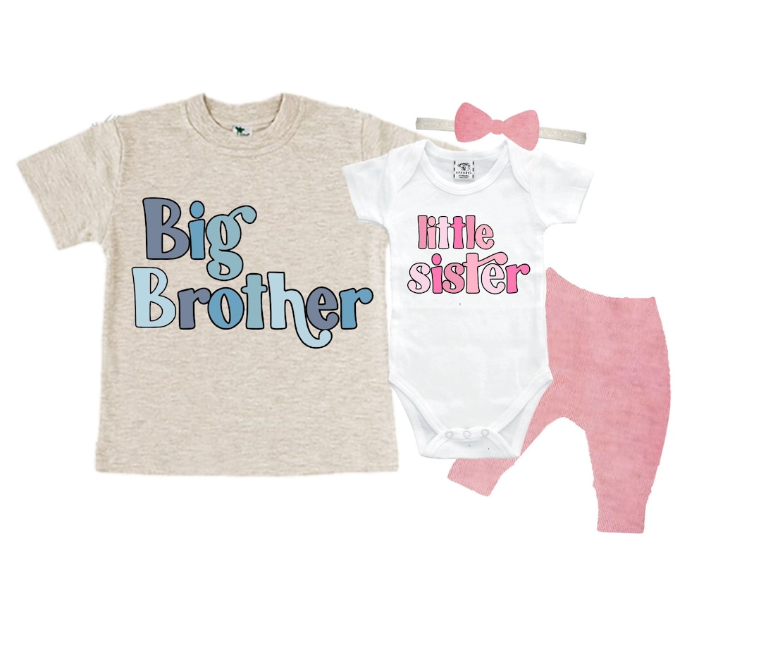 Big Brother/little Sister Matching Sibling Set. Baby Shower Gift. Take ...