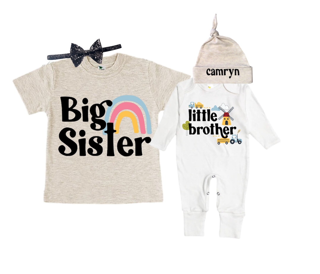 Big Sister/little Brother Matching Sibling Set. Baby Shower Gift. Take ...