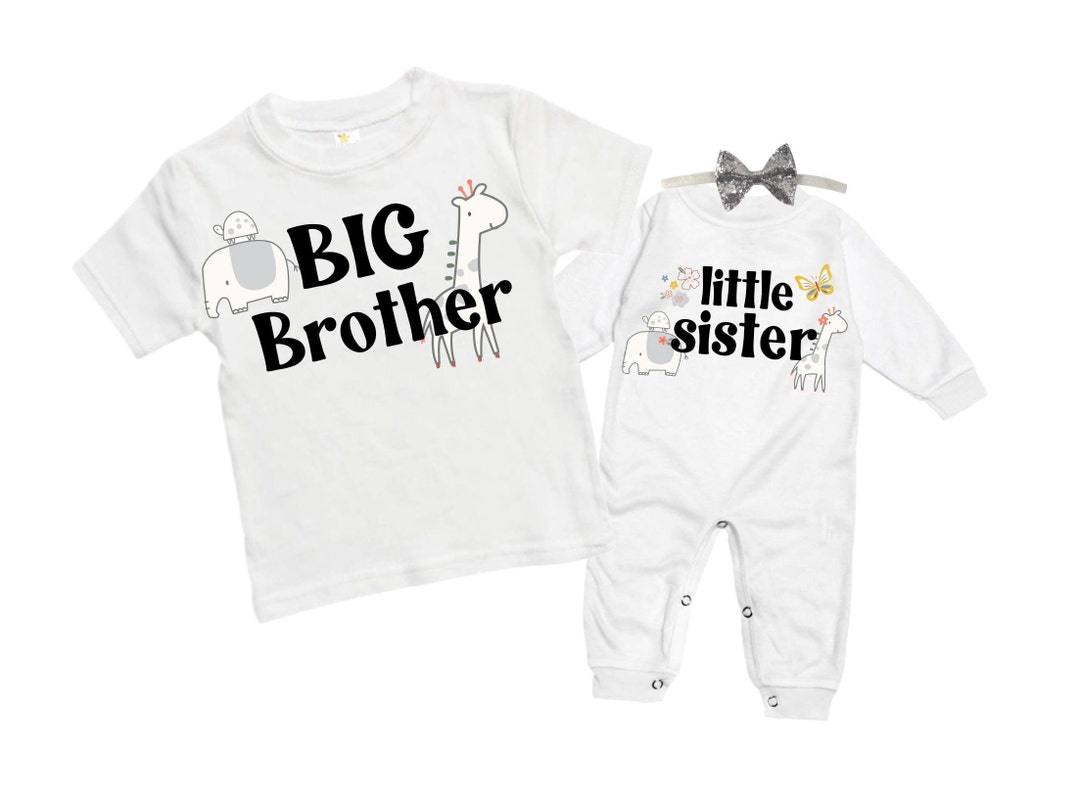 Big Brother/little Sister Matching Sibling Set. Baby Shower Gift. Take ...